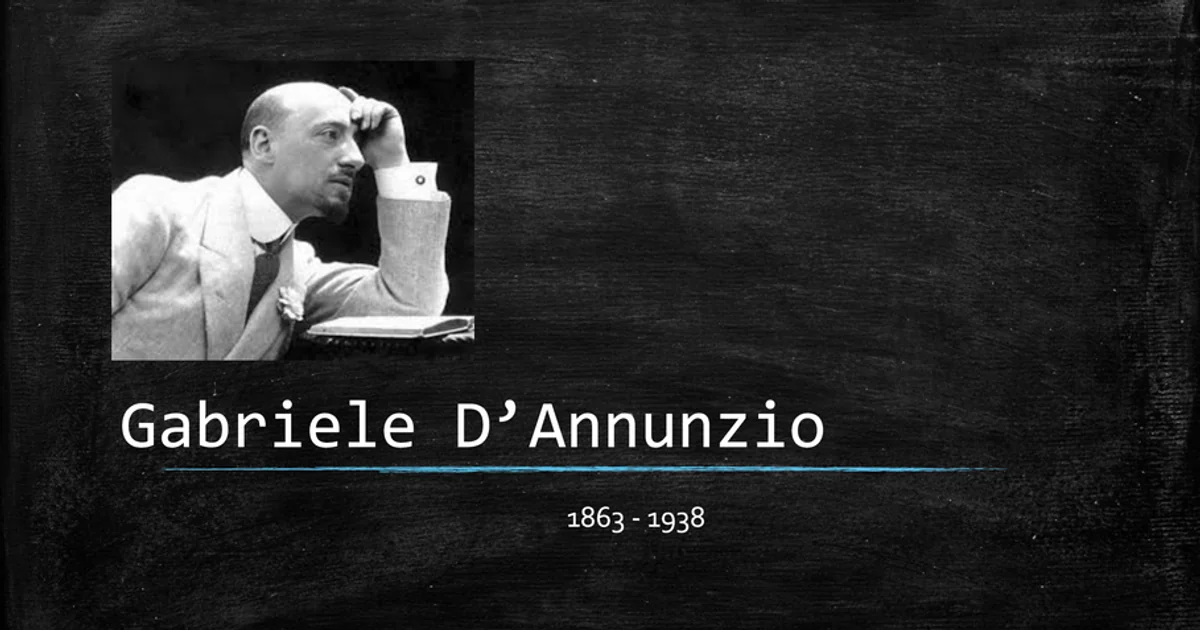 Gabriele D'Annunzio, biografia e opere | Algor Library