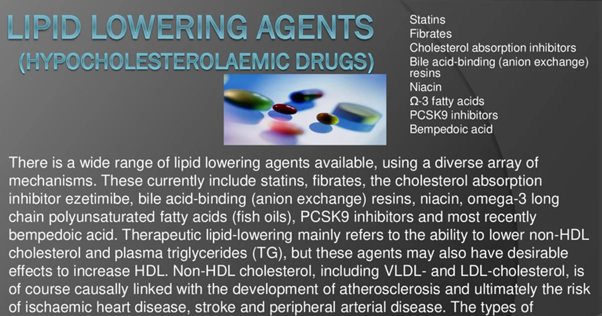 Lipid Lowering Agents | Algor Library