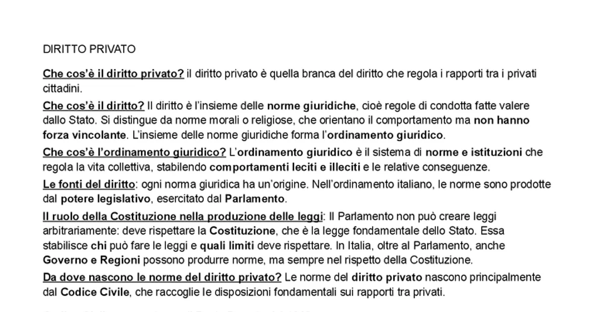Diritto Privato, Università | Algor Library