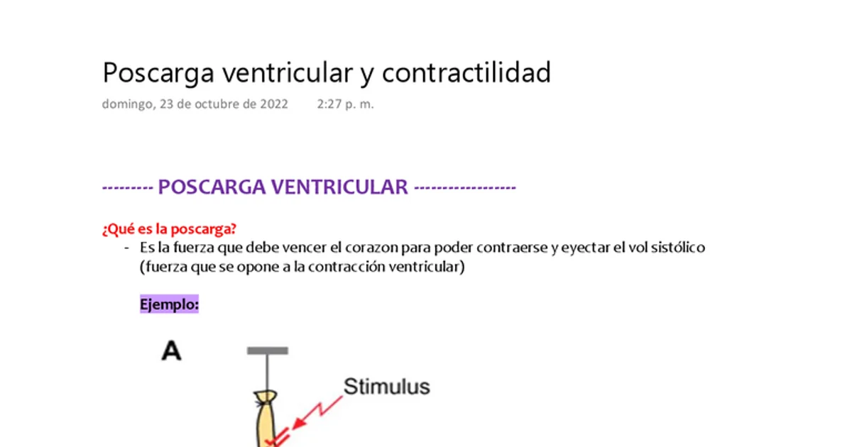 Poscarga Ventricular y Contractilidad | Algor Library