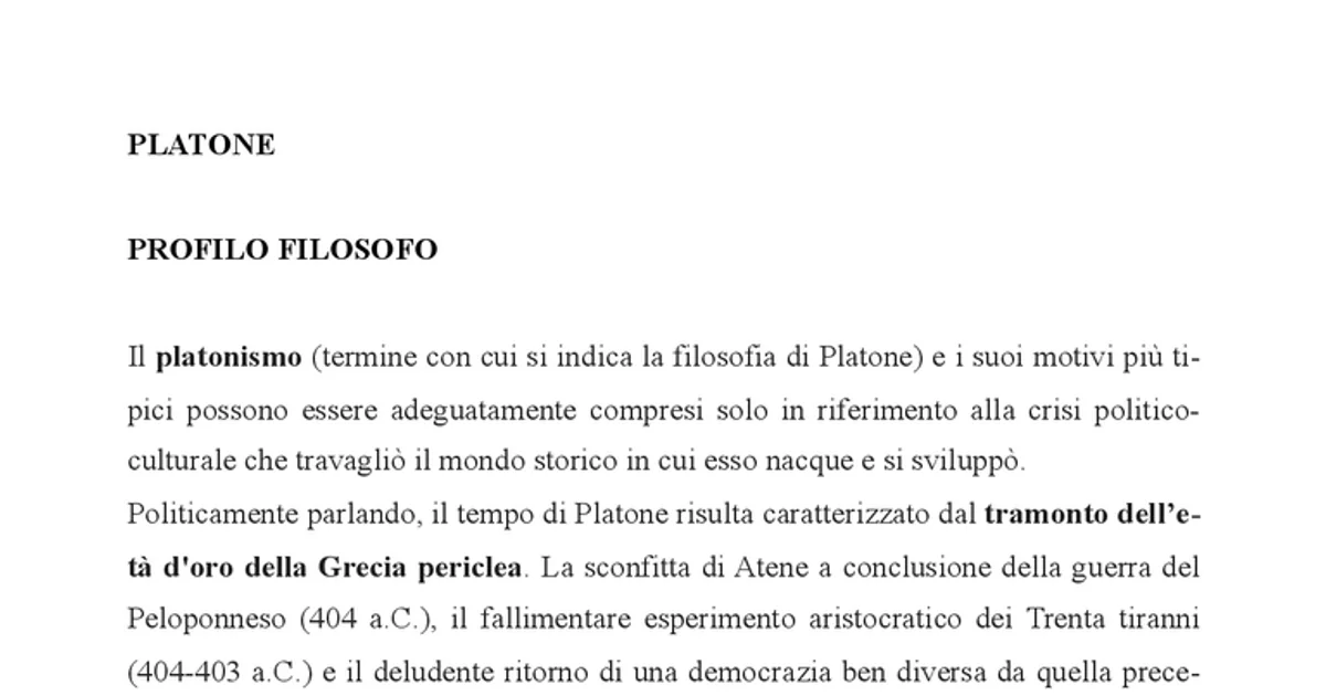 Platone, Filosofia | Algor Library
