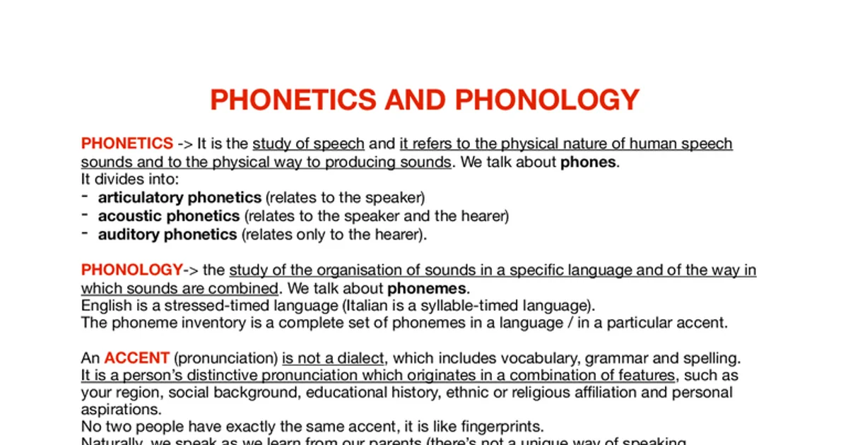 Phonetics and Phonology | Algor Library
