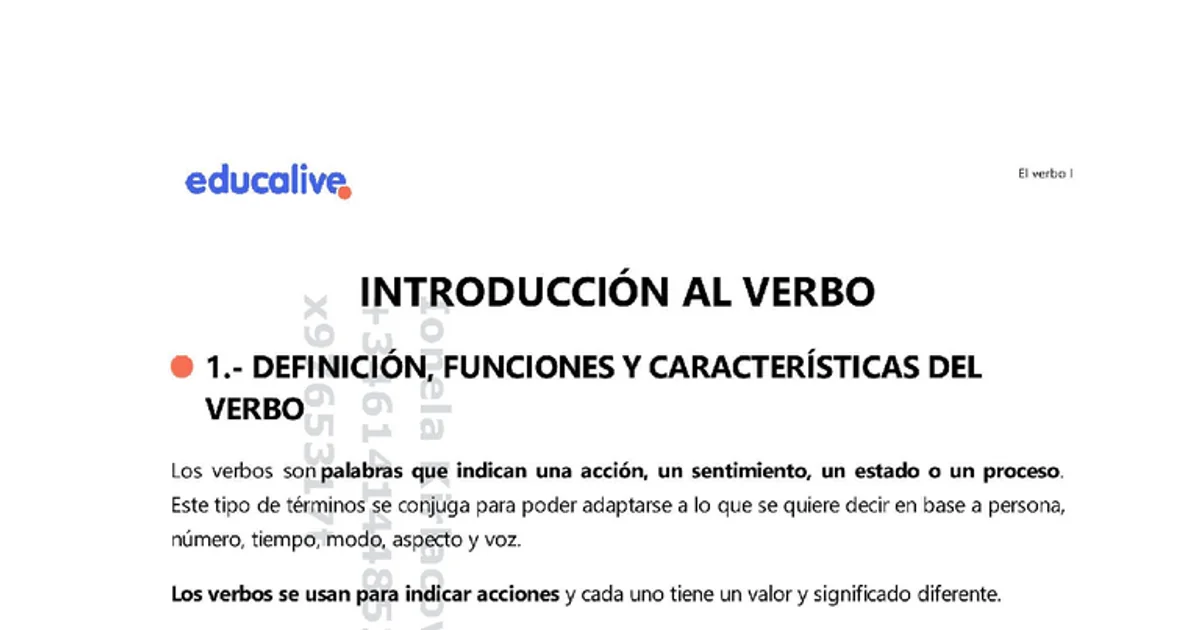 Introducción Al Verbo, Educalive | Algor Library