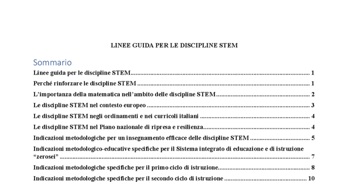 Linee Guida per le Discipline Stem | Algor Library
