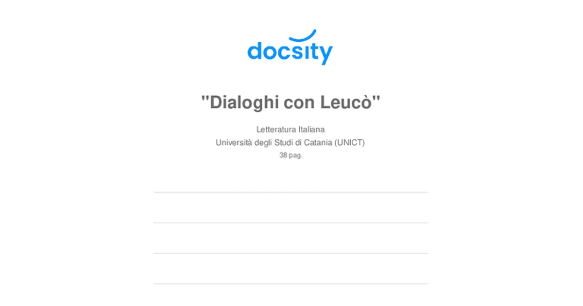 Dialoghi con Leucò, UNICT | Algor Library