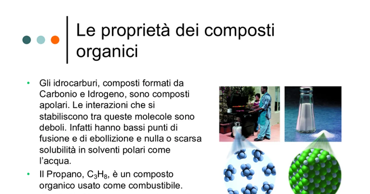 Le Proprietà dei Composti Organici | Algor Library