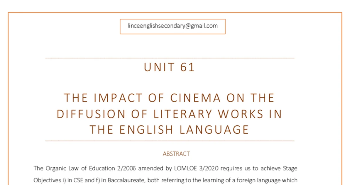 Cinema's Impact on English Literary Works | Algor Library