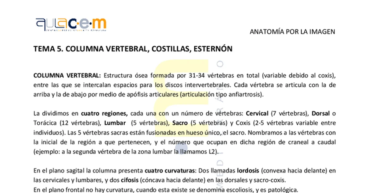 Columna Vertebral, Costillas, Esternón, Quace.m | Algor Library