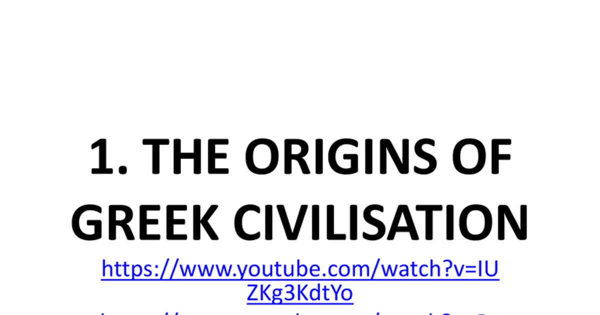The Origins of Greek Civilisation | Algor Library