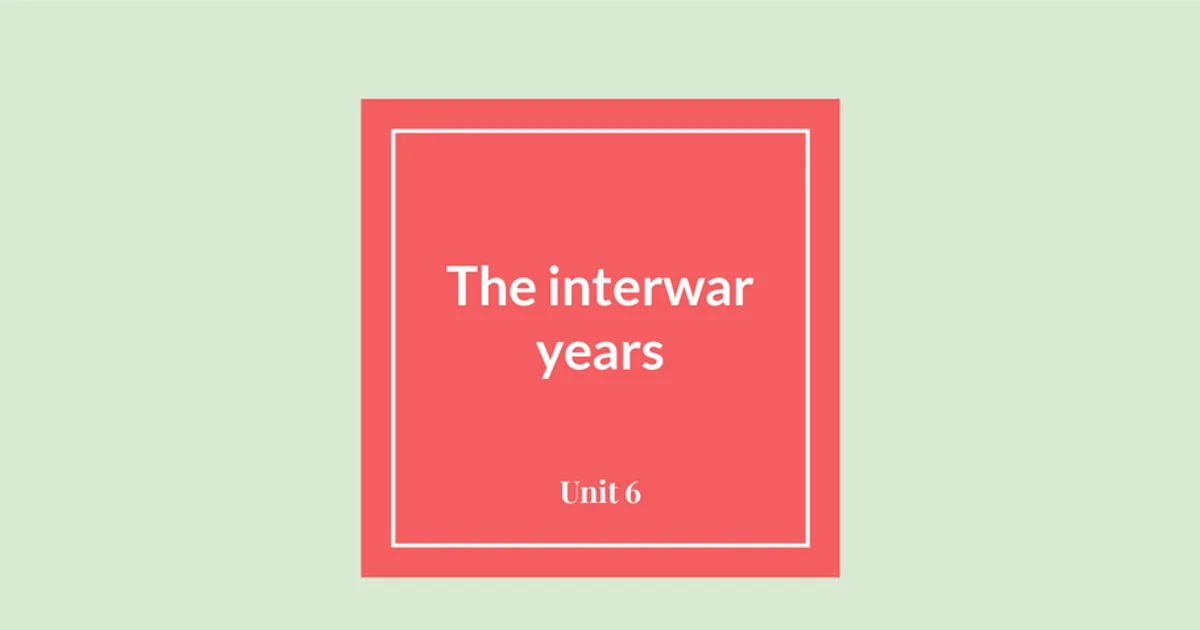The Interwar Years | Algor Library