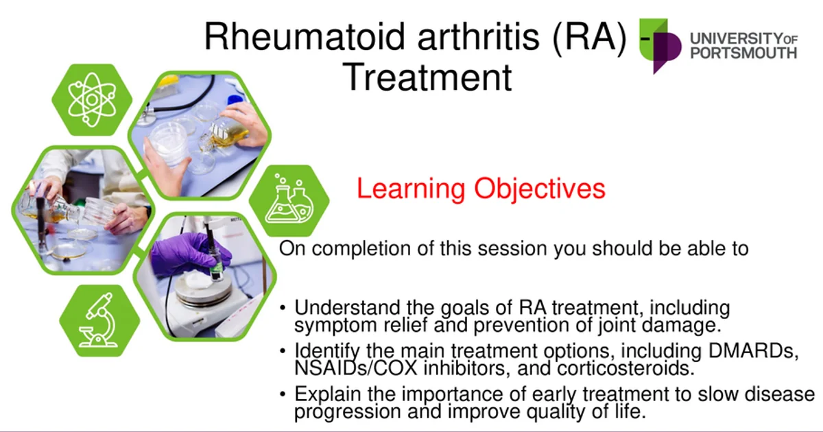 Rheumatoid Arthritis Treatment, University of Portsmouth | Algor Library