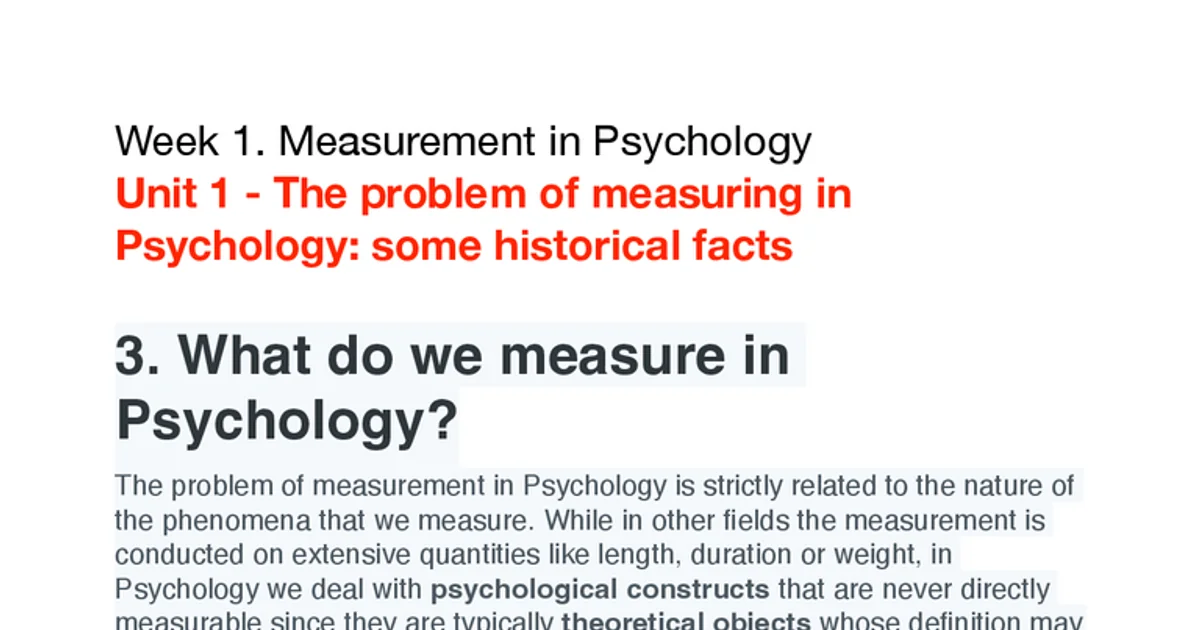 Measurement in Psychology | Algor Library