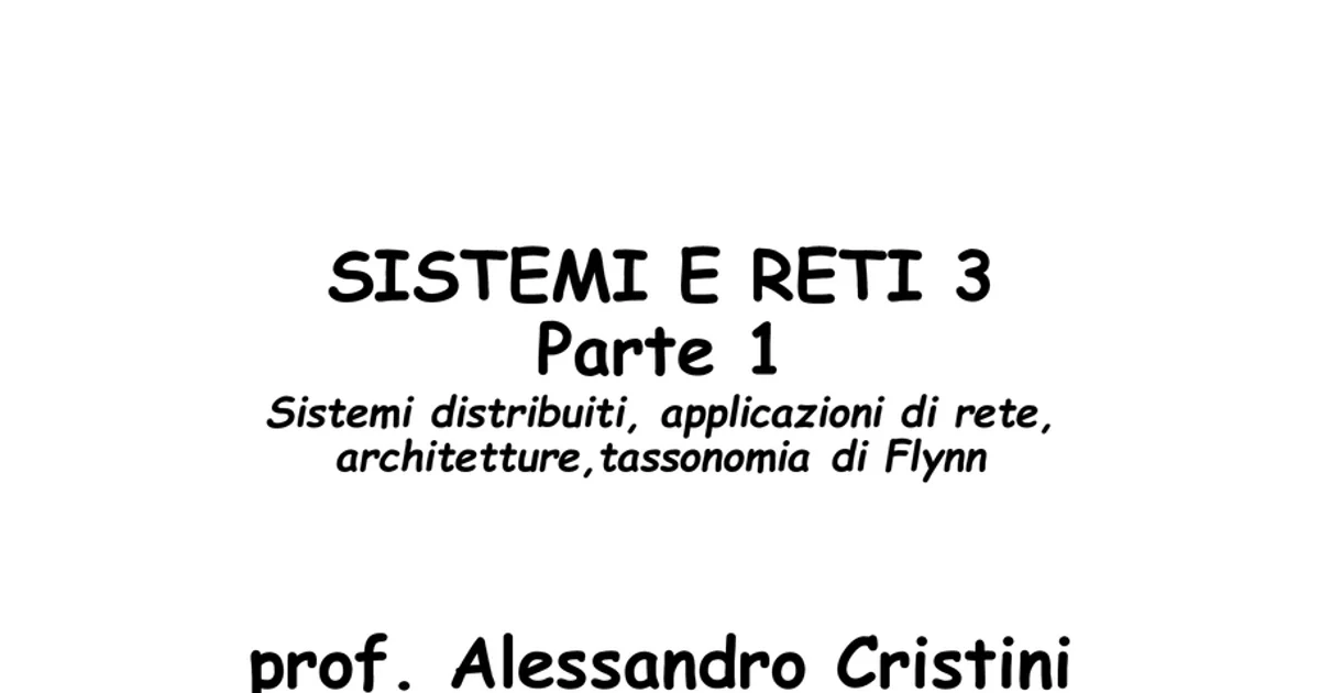 Sistemi e Reti 3 Parte 1 | Algor Library
