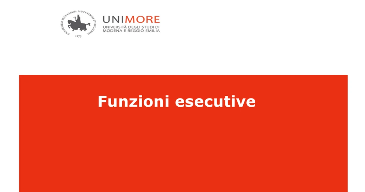 Funzioni Esecutive, Unimore | Algor Library