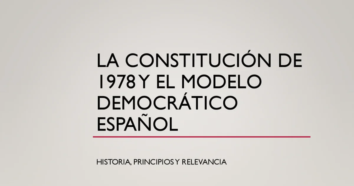 La Constitución de 1978 y el Modelo Democrático | Algor Library