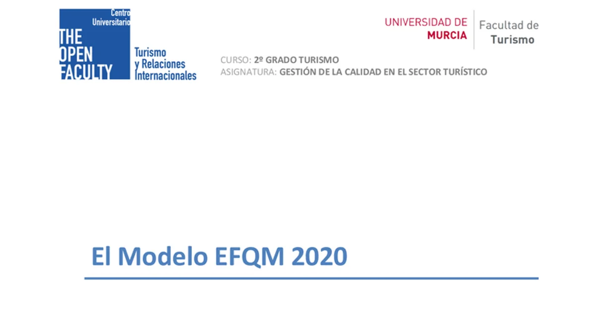 El Modelo EFQM 2020, UMU | Algor Library