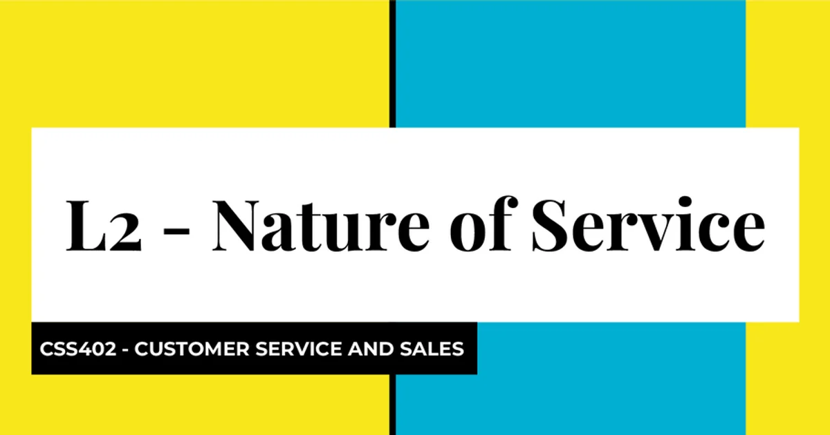 L2, Nature of Service | Algor Library