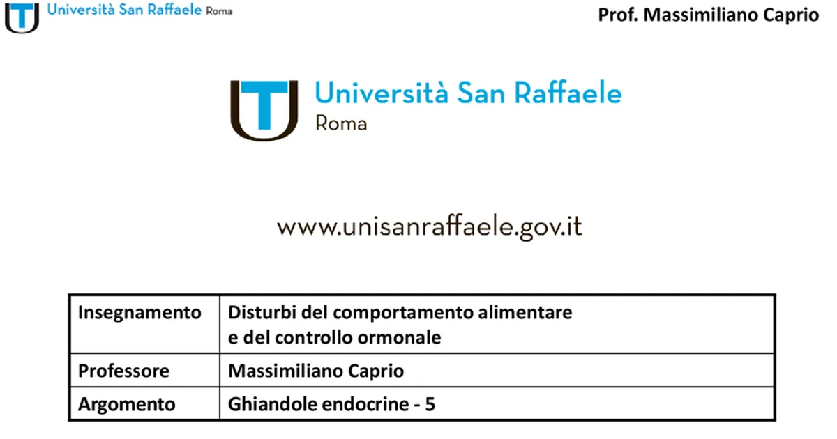 Ghiandole Endocrine, Università San Raffaele | Algor Library