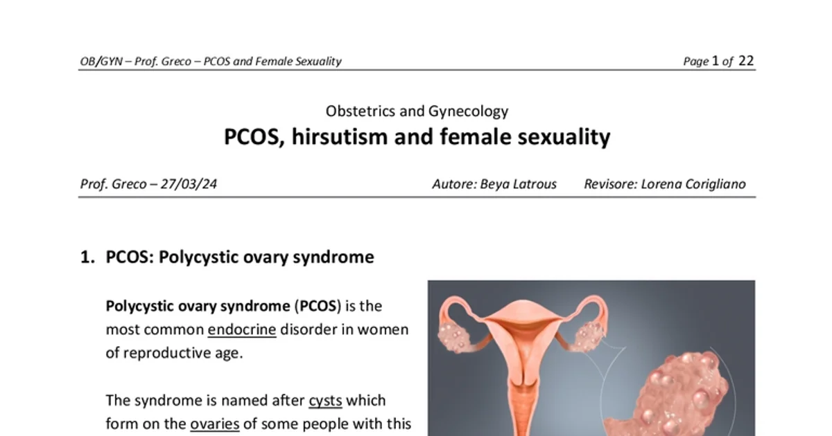 PCOS, Hirsutism and Female Sexuality | Algor Library
