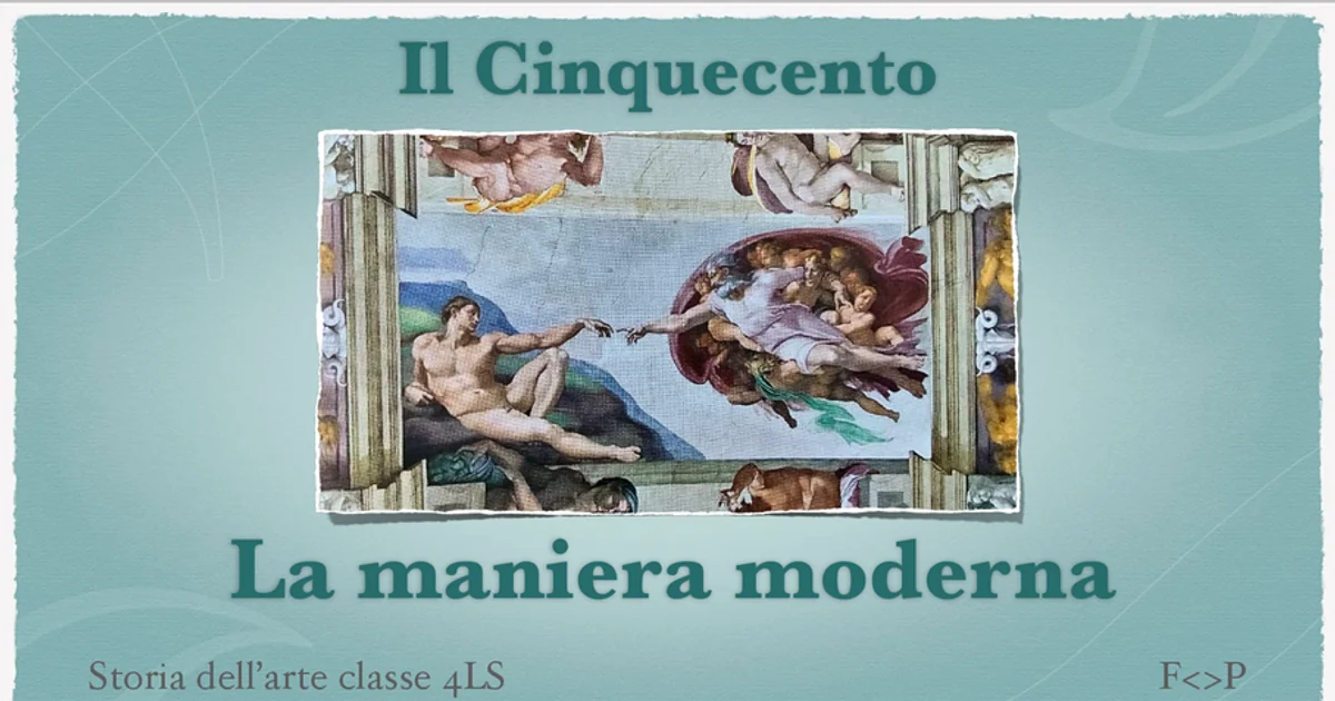 Il Cinquecento, Maniera moderna | Algor Library