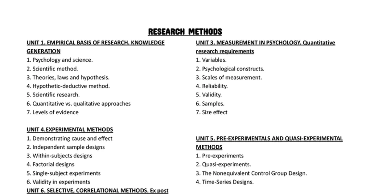 Research Methods, Psychology | Algor Library