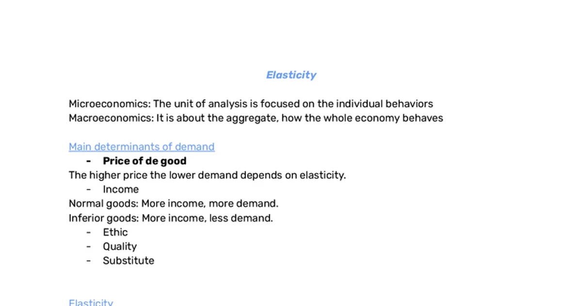 Elasticity, Economic Concepts | Algor Library