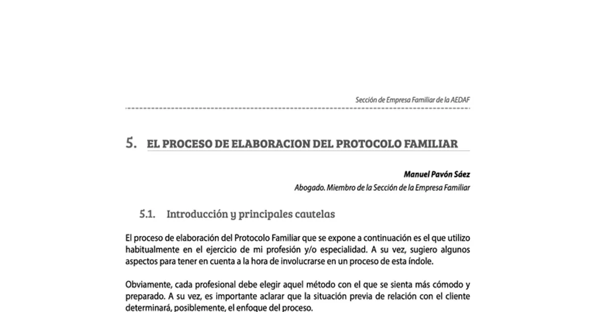 El Proceso de Elaboracion del Protocolo Familiar | Algor Library
