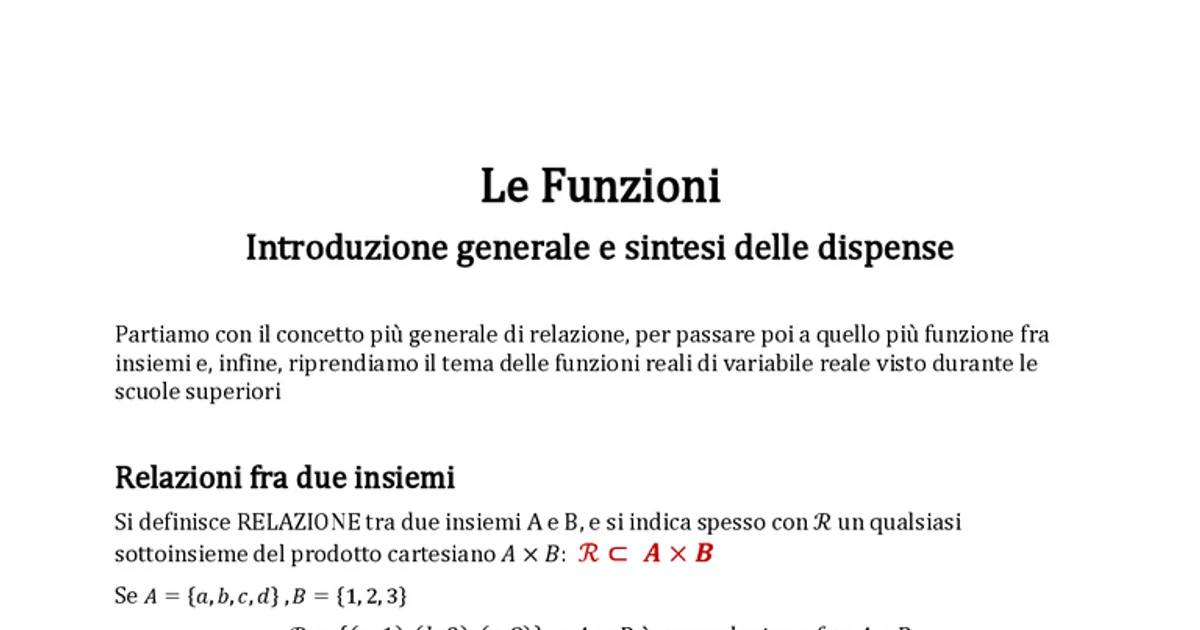Le Funzioni, Matematica | Algor Library