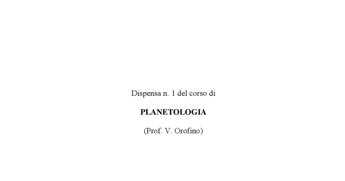 Pianeti del Sistema Solare, UniSalento | Algor Library