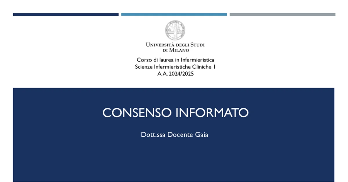 Consenso Informato, Università Studi Milano | Algor Library