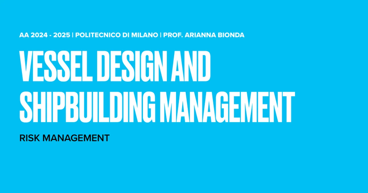 Vessel Design and Shipbuilding Management, PoliMI | Algor Library