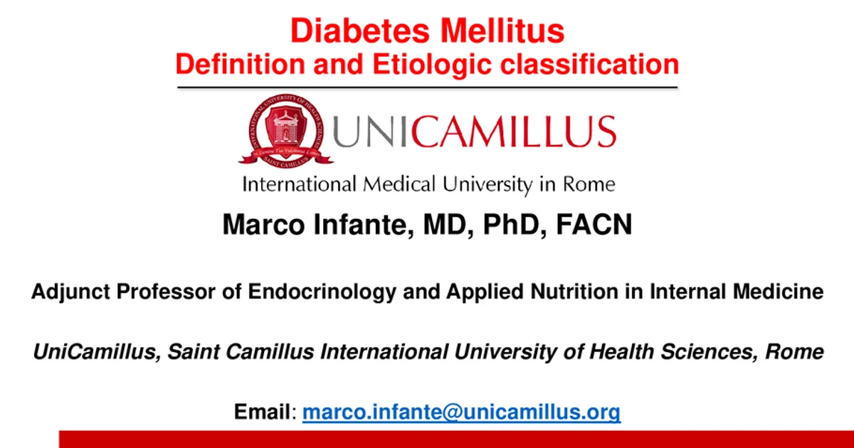 Diabetes Mellitus Definition, Unicamillus | Algor Library