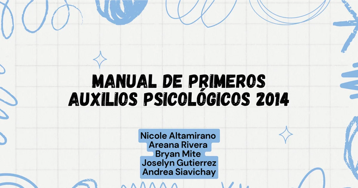 Manual de Primeros Auxilios Psicológicos | Algor Library