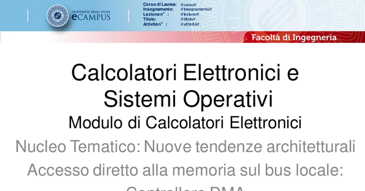 Calcolatori Elettronici, eCampus | Algor Library