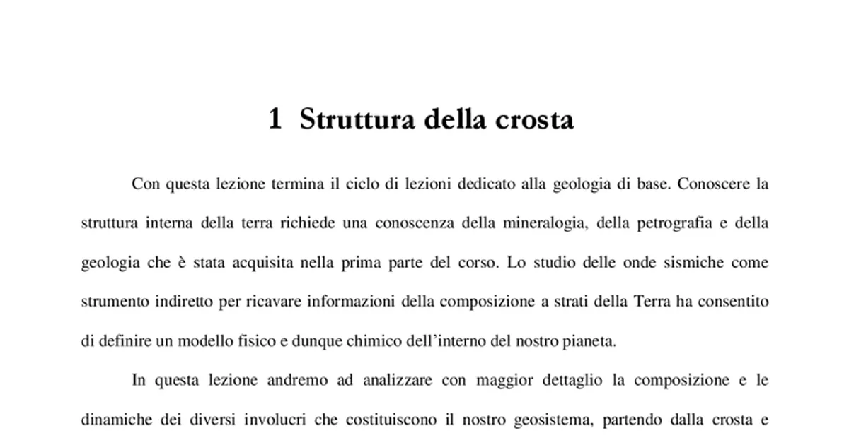Struttura della Crosta | Algor Library