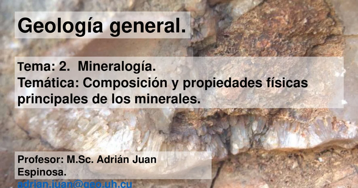 Geología General, Universidad de la Habana | Algor Library