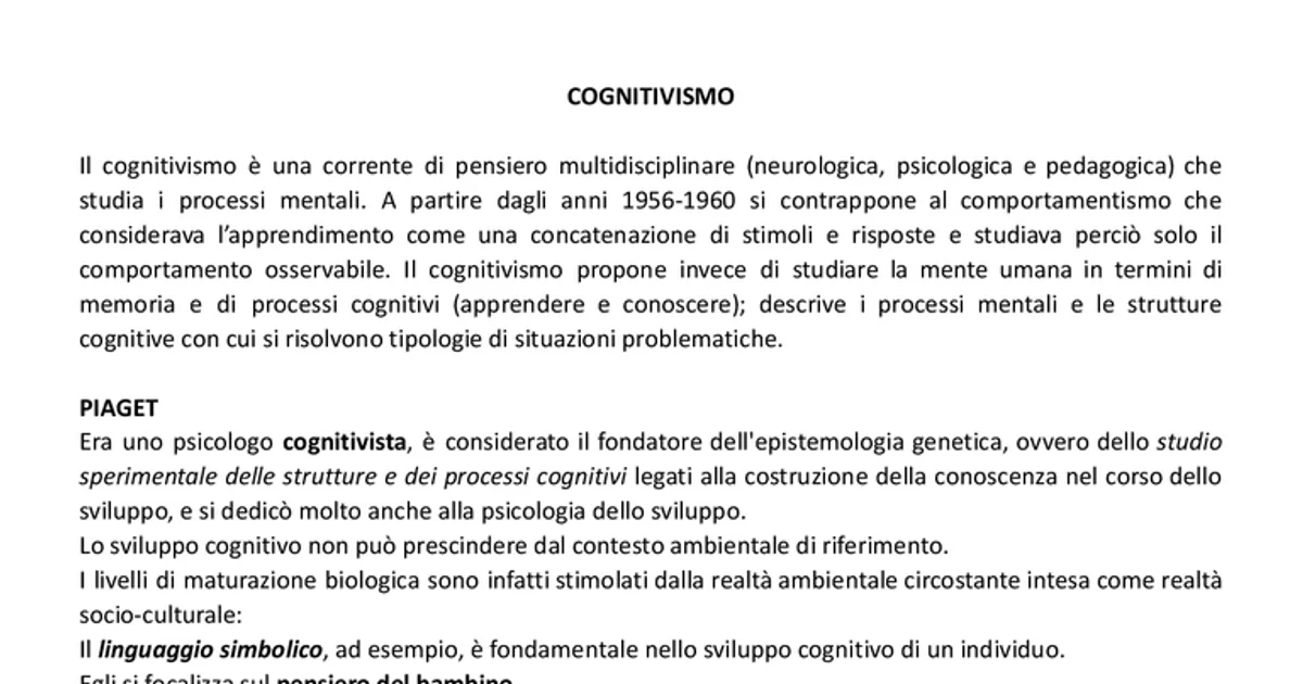Cognitivismo, Piaget, Vygotskij, Bruner | Algor Library
