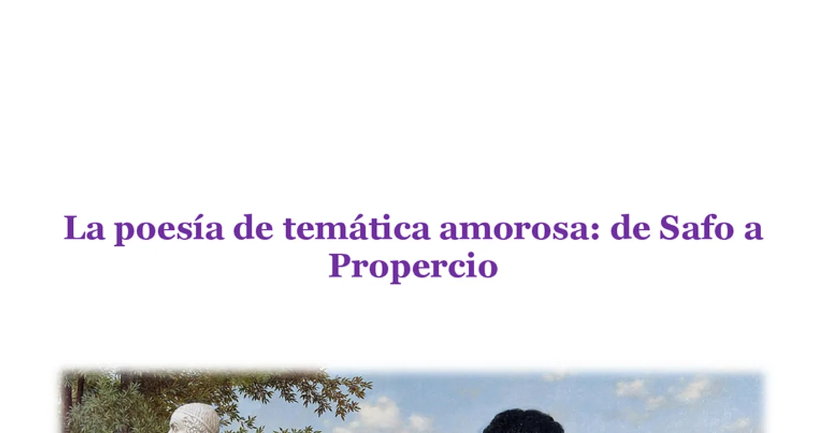 La Poesía de Temática Amorosa | Algor Library