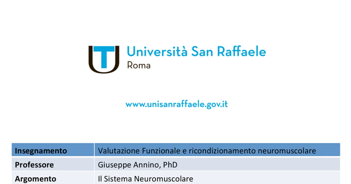 Valutazione Funzionale, Università San Raffaele | Algor Library